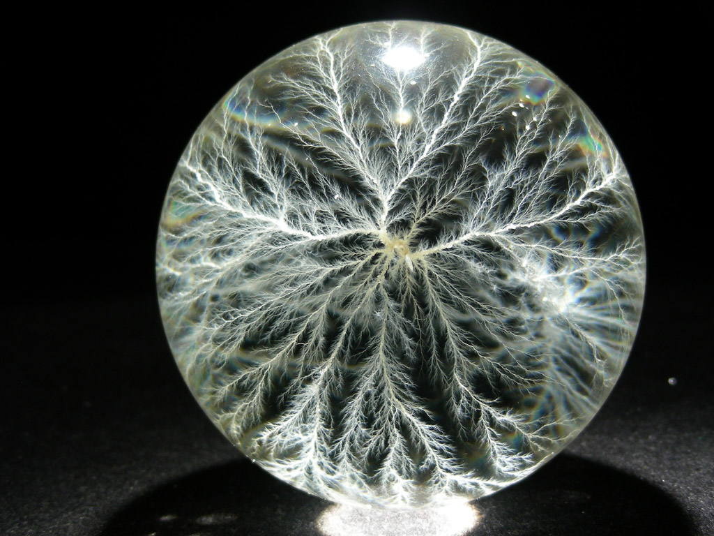 Fulgurite Sphere. Also known as Lightning Glass, these delicate, root ...